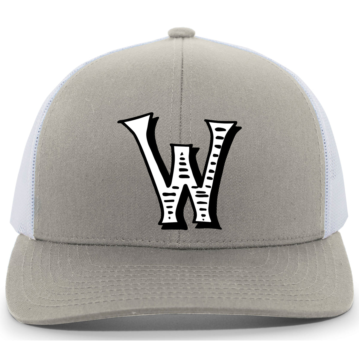 Woodson Whiskey White W Trucker Mesh Hat - Silver / White / Silver ...